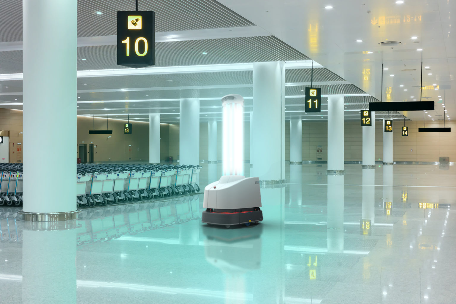 UV-C third-generation disinfection robot available from UVD Robots