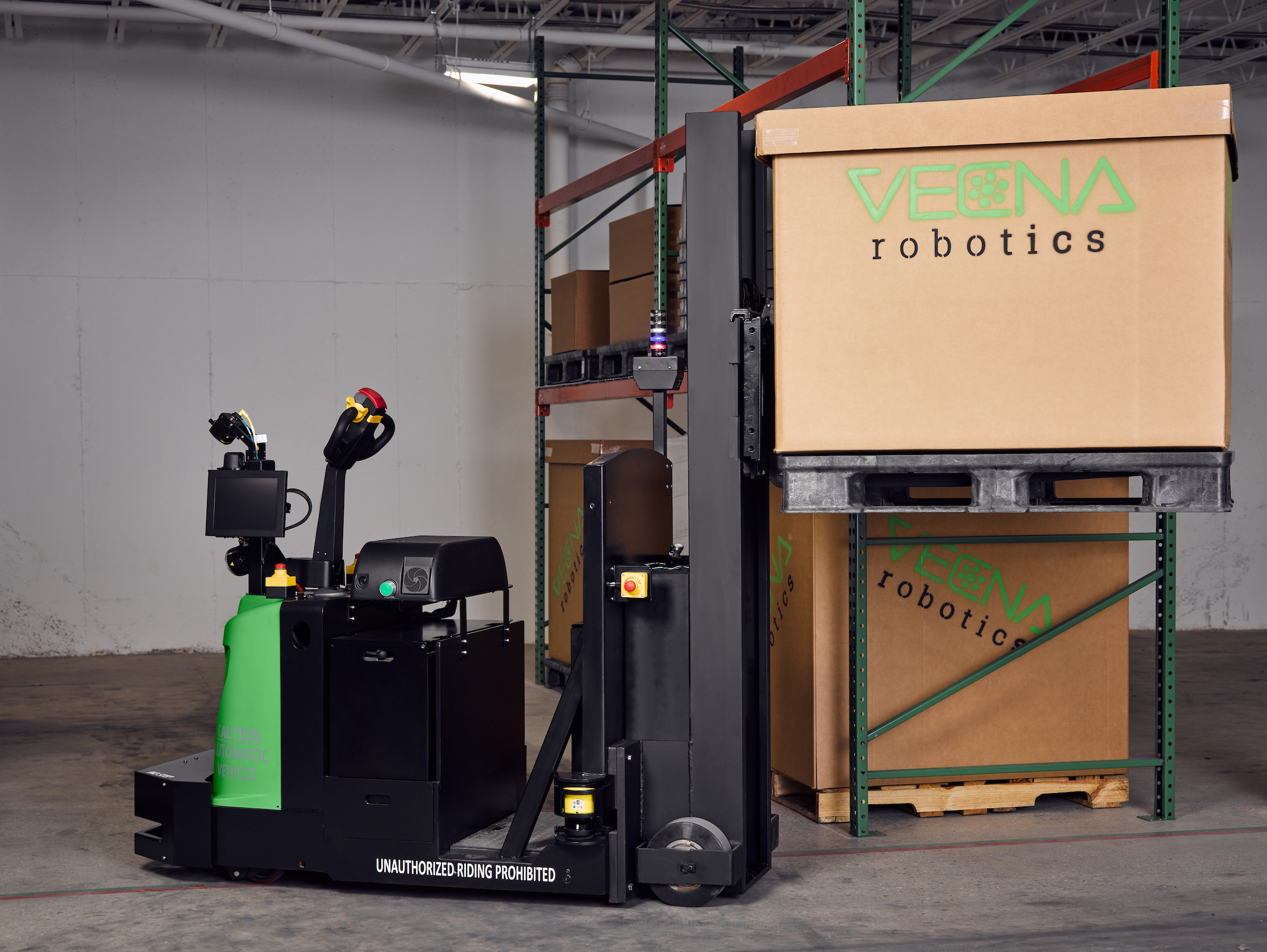 Autonomous Counterbalanced Fork Truck designed to move pallets