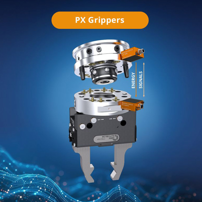 PRS Tool Changer from SMW Autoblok works with pneumatic grippers, C40 Inductive Coupler - The ...