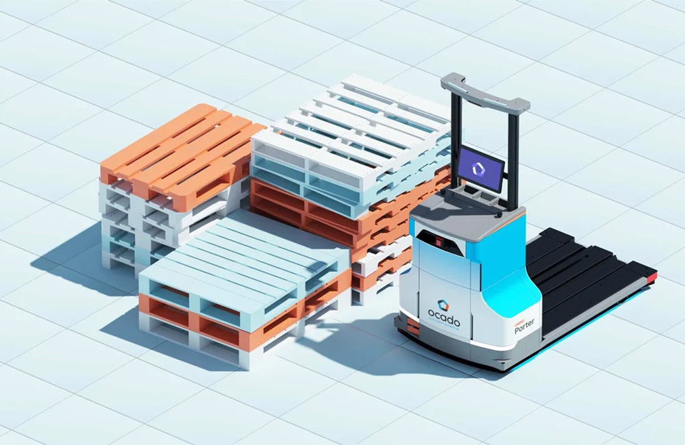 Ocado unveils Porter pallet moving AMR at ProMat - The Robot Report